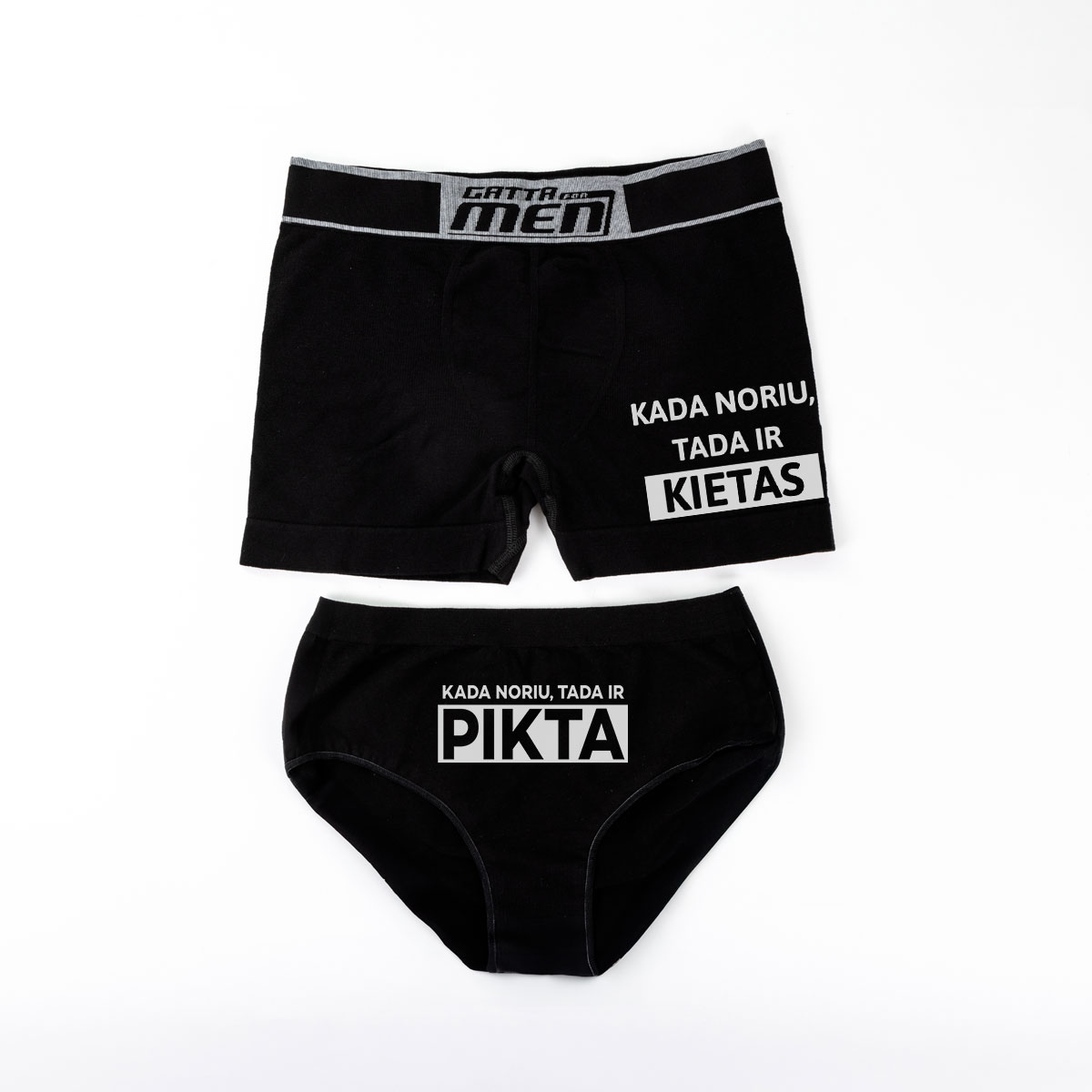 Apatinių rinkinys porai "Kietas ir pikta" - INTERNETINĖ DOVANŲ PARDUOTUVĖ | Dovanusalis.lt