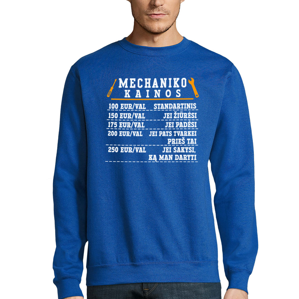 Džemperis "Mechaniko kainoraštis" (be kapišono) | Dovanusalis.lt
