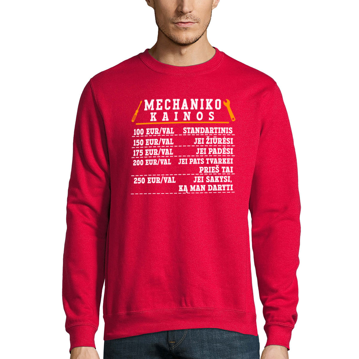 Džemperis "Mechaniko kainoraštis" (be kapišono) | Dovanusalis.lt